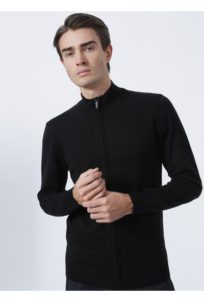 Fabrika Enzo Uzun Kollu Basic Düz Siyah Erkek Hırka Fabrika Enzo Uzun Kollu Basic Düz Siyah Erkek Hırka
