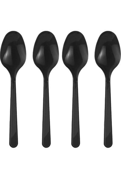 Organizasyon Pazarı Plastik Kaşık Siyah Renkli 25'li