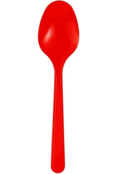 Organizasyon Pazarı Plastik Kaşık Kırmızı Renkli 25'li