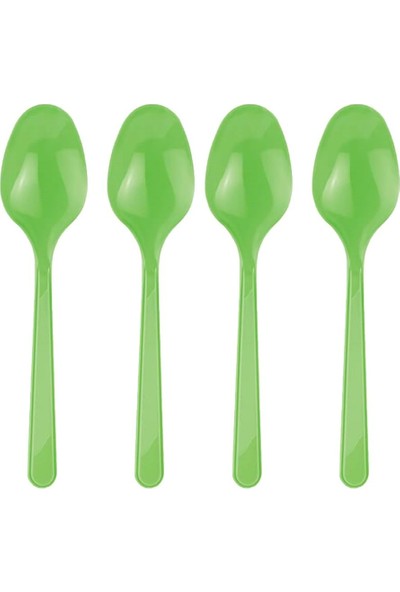 Organizasyon Pazarı Plastik Kaşık Yeşil Renkli 25'li