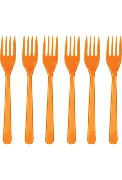 Organizasyon Pazarı Plastik Çatal Turuncu 25 Li