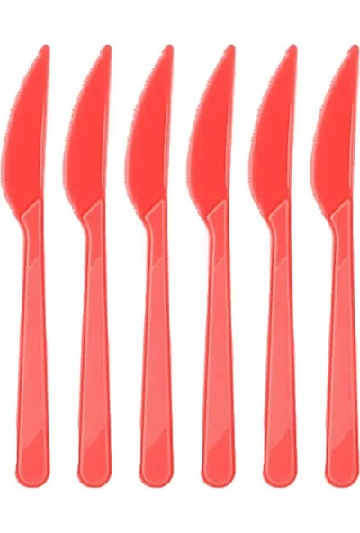 Organizasyon Pazarı Plastik Bıçak Kırmızı Renkli 25'li