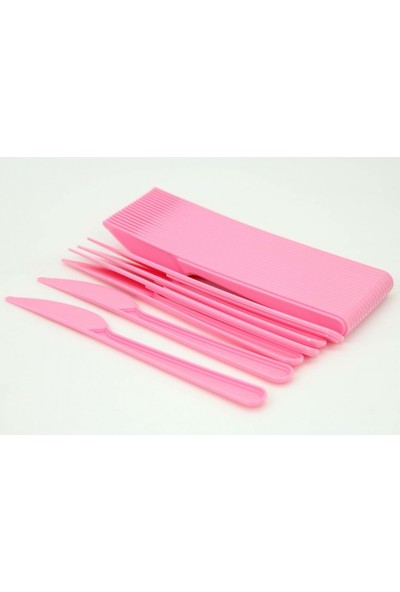 Organizasyon Pazarı Plastik Bıçak Pembe Renkli 25'li