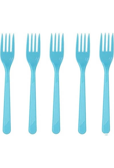 Organizasyon Pazarı Plastik Çatal Mavi Renkli 25'li
