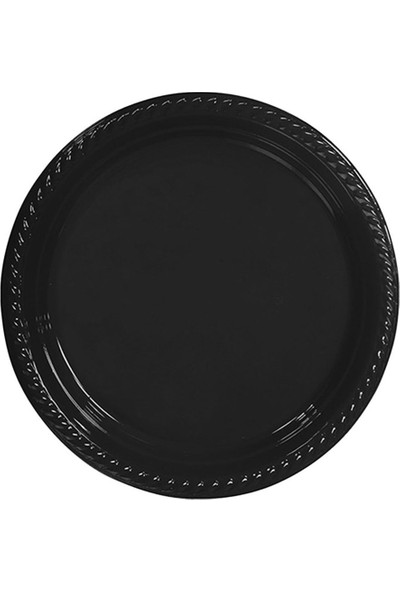 Organizasyon Pazarı Plastik Tabak Siyah Renkli 25'li Organizasyon Pazarı Plastik Tabak Siyah Renkli 25'li