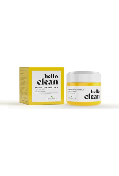 Herbaderm Hello Clean Yağ Bazlı Temizleyici Balm Aydınlatıcı, Canlandırıcı + Saf Vitamin C Herbaderm Hello Clean Yağ Bazlı Temizleyici Balm Aydınlatıcı, Canlandırıcı + Saf Vitamin C