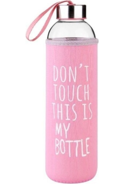 Sin@rasta Borosilikat Pembe Kılıflı 0,5 Lt Matara Cam Suluk 500 ml Cam Su Sişesi