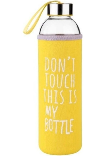 Sin@rasta Borosilikat Sarı Kılıflı 0,5 Litre Matara Cam Suluk 500 ml Cam Su Sişesi