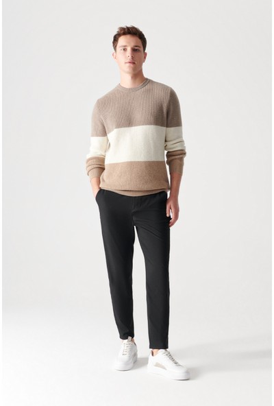 Avva Erkek Siyah Yandan Cepli Düz Leisure Fit Pantolon A12Y3042