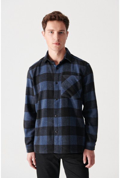 Avva Erkek Indigo Klasik Yaka Yandan Cepli Oversized Fit Ceket Mont A12Y6066 Avva Erkek Indigo Klasik Yaka Yandan Cepli Oversized Fit Ceket Mont A12Y6066