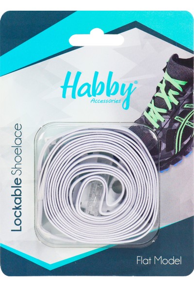 Habby Accessories Akıllı Kilitli Elastik Yassı Ayakkabı Bağcığı