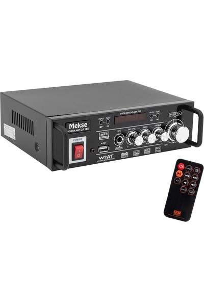 Mekse UA-105 Usb/uk/bluetoothlu 220V-12V Ekran 2X15W Stereo Trafosuz Anfi Mekse UA-105 Usb/uk/bluetoothlu 220V-12V Ekran 2X15W Stereo Trafosuz Anfi