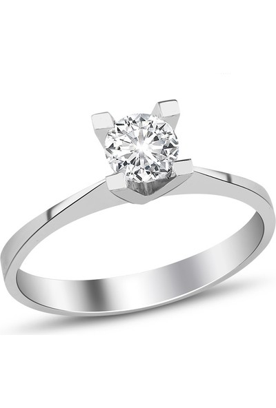İryum 0.35 Karat D Vs2 Gıa Sertifikalı Tektaş Yüzük WPY3103SD