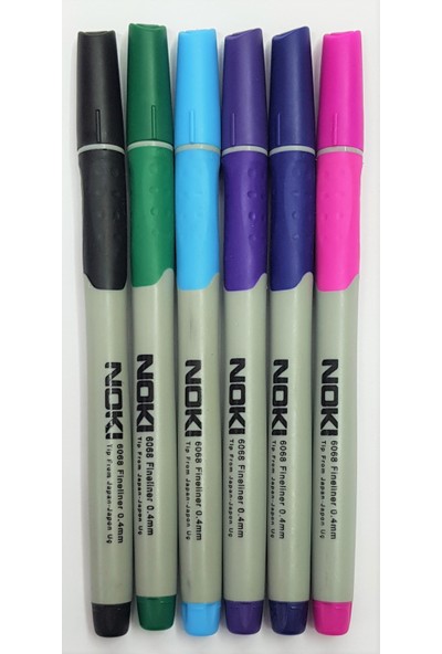 Noki 6068 Fineliner 0.4mm Ince Uçlu Renkli Kalem 6'lı Noki 6068 Fineliner 0.4mm Ince Uçlu Renkli Kalem 6'lı