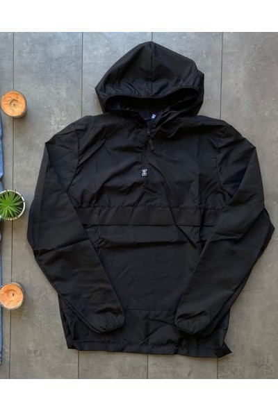 TBM Collection Yarım Fermuarlı Yağmurluk Siyah