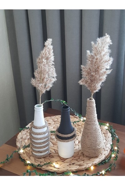 Muja Dec 3 Lü Vazo ve Pampas Seti Muja Dec 3 Lü Vazo ve Pampas Seti