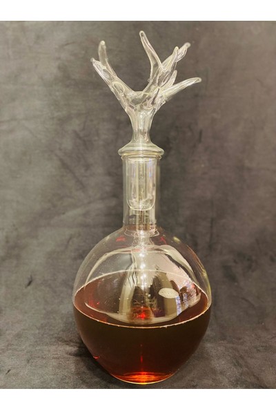 Ağaç Dalı Motif Şeffaf Kapaklı Karaf