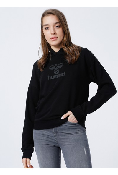 Hummel Hmldamine Hoodie Kapüşonlu Normal Kalip Siyah Kadin Sweatshirt
