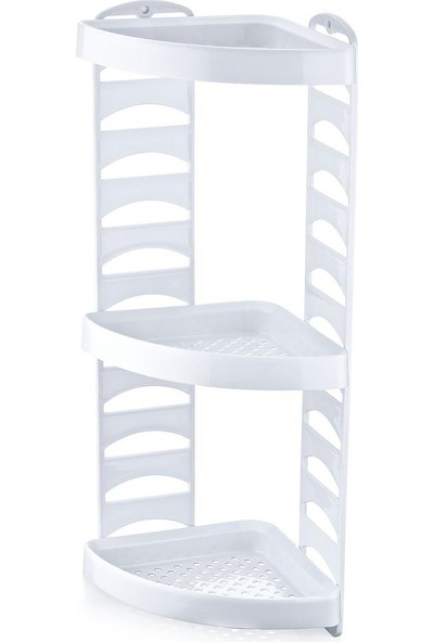 Mark Galery Banyo Duş Köşe Rafı 3 Katlı Beyaz Plastik Mark Galery Banyo Duş Köşe Rafı 3 Katlı Beyaz Plastik