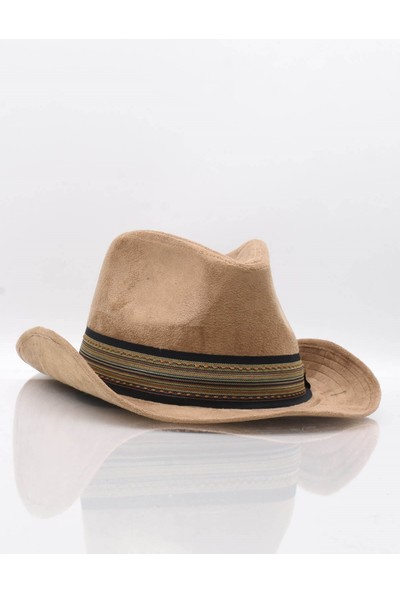 Külah Erkek Fötr Kovboy Şapka Nubuk-Camel Külah Erkek Fötr Kovboy Şapka Nubuk-Camel