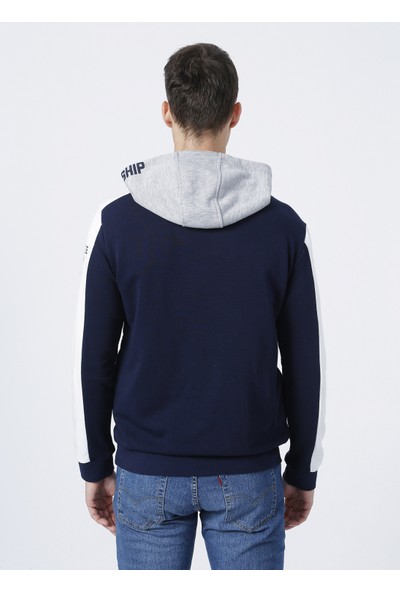 Limon Yank Kapüşonlu Regular Fit Lacivert Erkek Sweatshirt