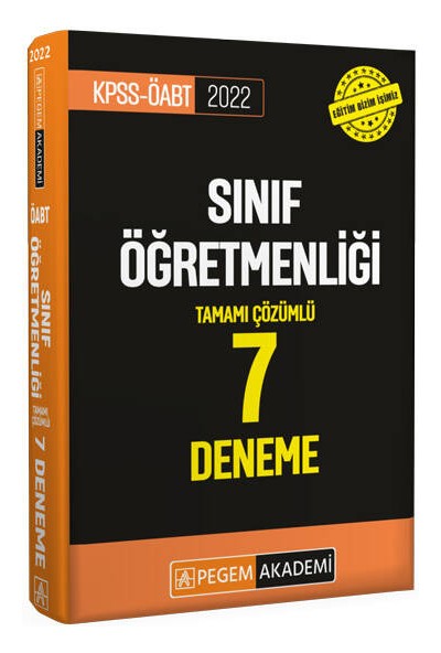 Pegem Akademi Yayıncılık 2022 KPSS ÖABT Sınıf Öğretmenliği Tamamı Çözümlü 7 Deneme