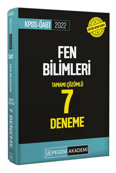 Pegem Akademi Yayıncılık 2022 ÖABT Fen Bilimleri Tamamı Çözümlü 7 Deneme