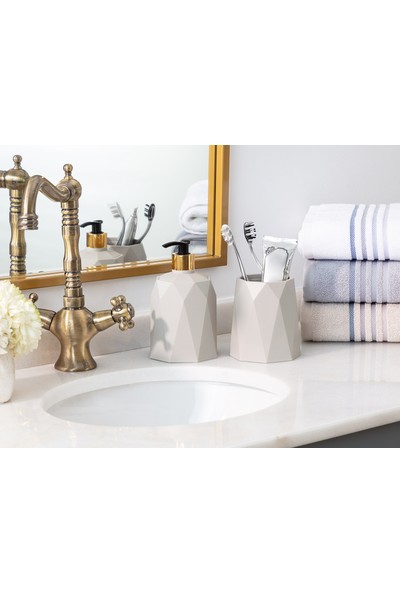 Madame Coco Sherrie 2'li Banyo Seti - Soft Bej