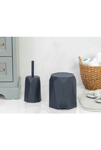 Madame Coco Sherrie Deluxe 2'li Banyo Seti - Antrasit