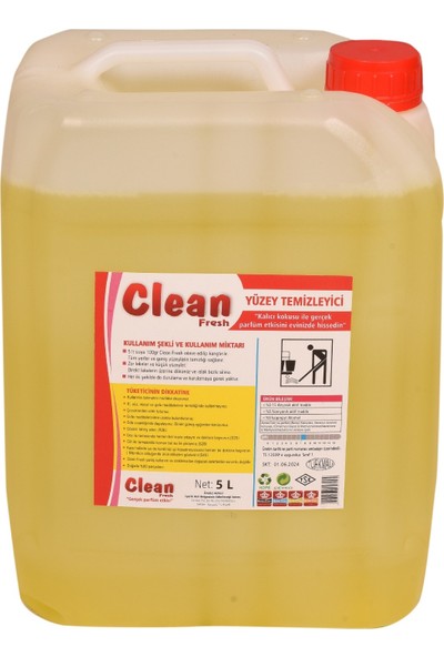 Clean Fresh Yüzey Temizleyici Sarı Gül Esintisi 5 Lt Clean Fresh Yüzey Temizleyici Sarı Gül Esintisi 5 Lt