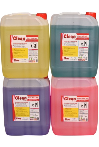 Clean Fresh Yüzey Temizleyici Tüm Kokular Set 4 x 5 Lt Clean Fresh Yüzey Temizleyici Tüm Kokular Set 4 x 5 Lt