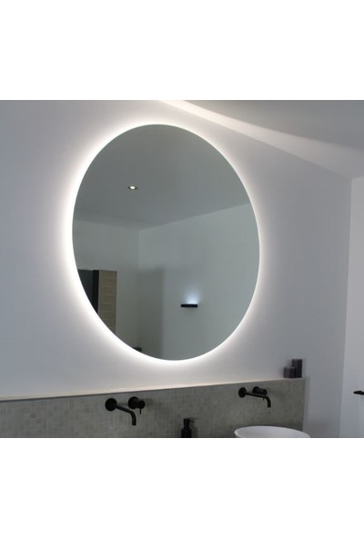 Mirror Land 90 cm Çapında Beyaz LED Işıklı Dekoratif Ayna Mirror Land 90 cm Çapında Beyaz LED Işıklı Dekoratif Ayna