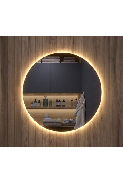 Mirror Land 80 cm Çapında Gün Işığı LED Işıklı Dekoratif Ayna