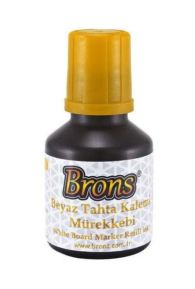 Brons Beyaz Tahta Kalemi Mürekkebi Sarı 30 cc Brons Beyaz Tahta Kalemi Mürekkebi Sarı 30 cc