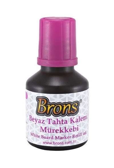 Brons Beyaz Tahta Kalemi Mürekkebi Pembe 30 cc