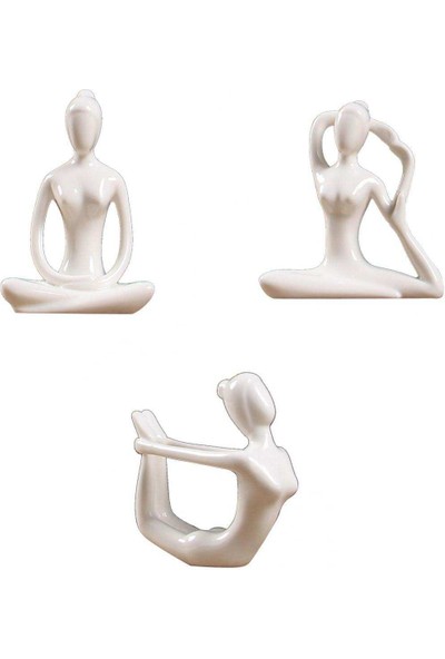 Flameer 3x Seramik Yoga Şekil Süs Heykeli Heykeli Zen Bahçe Ev Dekor Için Heykel Flameer 3x Seramik Yoga Şekil Süs Heykeli Heykeli Zen Bahçe Ev Dekor Için Heykel