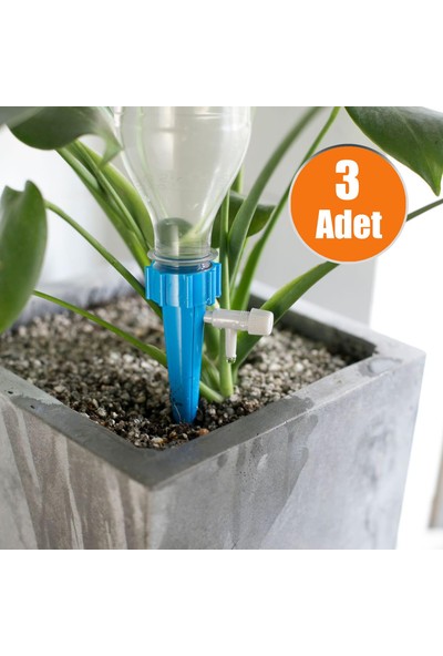 Badem10 Çiçek Sulama Aparatı Bitki Fidan Musluklu Damlama Başlığı 3 Adet