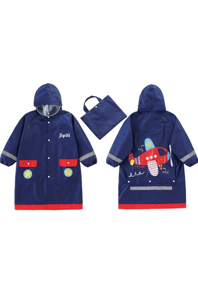 Gogoo Okul Çantalı Uzun Karikatür Desenli Yağmurluk-Sarı (Yurt Dışından)