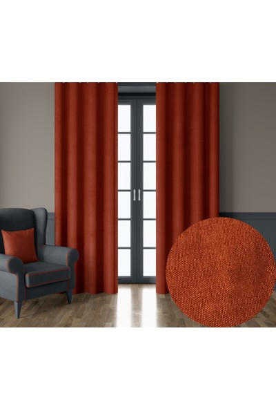 Demor Home Soft Series Kiremit Rengi Ada Fon Perde Demor Home Soft Series Kiremit Rengi Ada Fon Perde