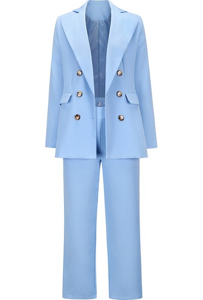 Gogoo Geniş Yakalı Kruvaze Blazer-Pembe (Yurt Dışından) Gogoo Geniş Yakalı Kruvaze Blazer-Pembe (Yurt Dışından)