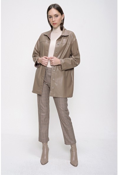 Aker 5172111 Kulplu Rahat Kesim Deri Ceket Aker 5172111 Kulplu Rahat Kesim Deri Ceket