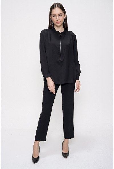 Aker 2590111 Fermuar Detaylı Bluz