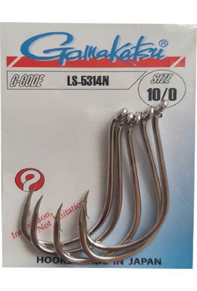 Gamakatsu LS-5314N No:10/0 Nikel Olta Iğnesi 1/5