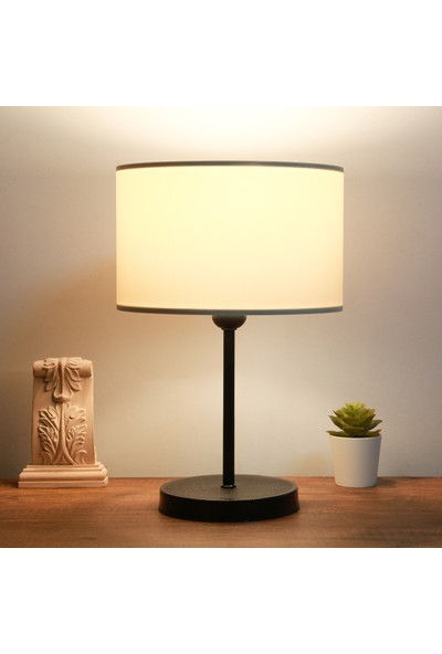 Homing Krem Kumaş Metal Gövdeli Abajur