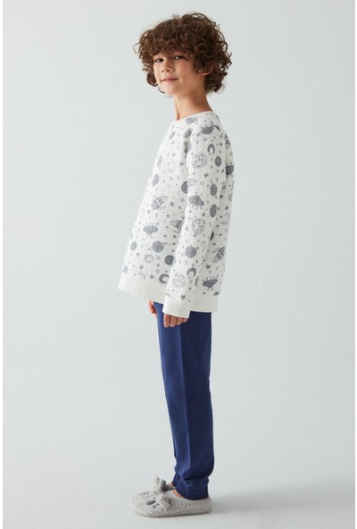 Penti Mavi Erkek Çocuk Kapitone Space 2li Pijama Takımı Penti Mavi Erkek Çocuk Kapitone Space 2li Pijama Takımı