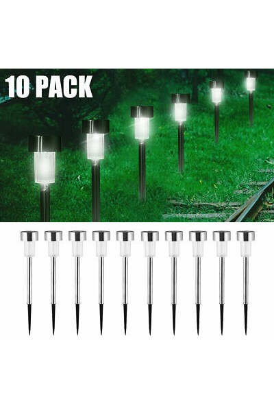 Sinerji Shop Solar Güneş Enerjili Bahçe Lambası 10 Lu Set Metal Gövdeli