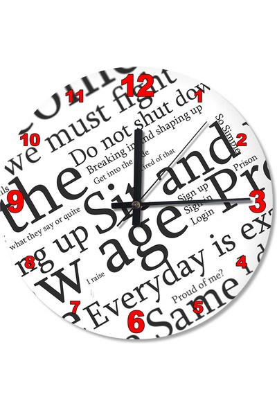 Tablomega New Age Yazılar Ahşap Duvar Saati