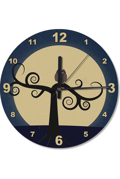 Tablomega Ağaçta Baykuş Figürü Sessiz Duvar Saati Tablomega Ağaçta Baykuş Figürü Sessiz Duvar Saati