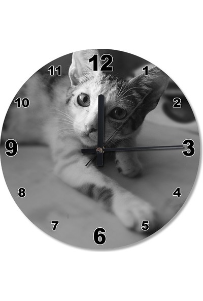Tablomega Kedi Oyunu Ahşap Duvar Saati