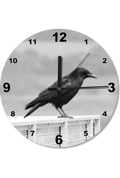 Tablomega Kara Karga The Crow Ahşap Duvar Saati